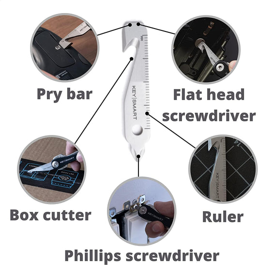 KeySmart MultiTool 5-in-1 Keychain Tool Stainless Steel